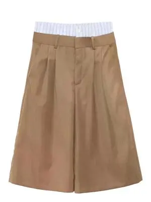 Monse Double-waistband Wide Leg Shorts - Neutrals