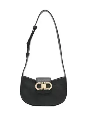 FERRAGAMO Mini Double Gancini Shoulder Bag - Black