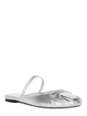 STUART WEITZMAN Prima Bow Ballerina Flats - Silver