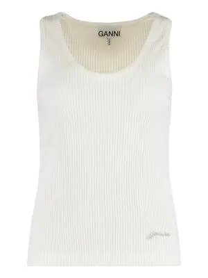 GANNI Organic Cotton Tank Top