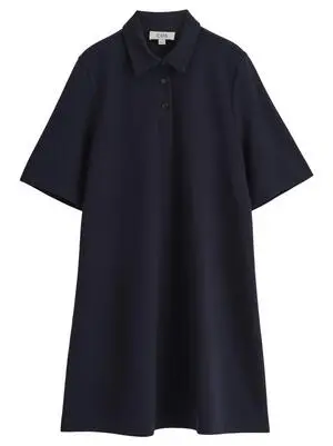 Cos Jersey Polo Mini Dress Blue
