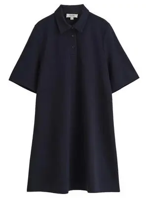 Cos Jersey Polo Mini Dress Navy