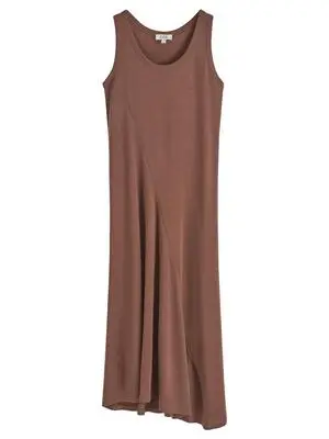 Cos Asymmetric Jersey Midi Dress - Brown