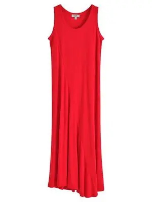 Cos Asymmetric Jersey Midi Dress Red