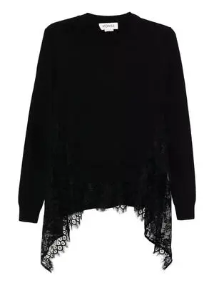 Monse Lace-insert Sweater - Black