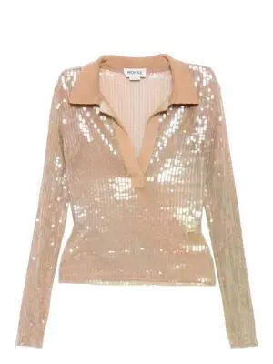 Monse Sequin-embellished Mesh Top - Neutrals