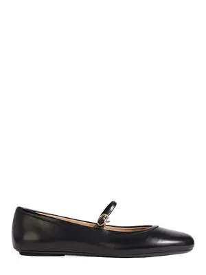 GIANVITO ROSSI Carla Leather Mary Jane Flats - Black