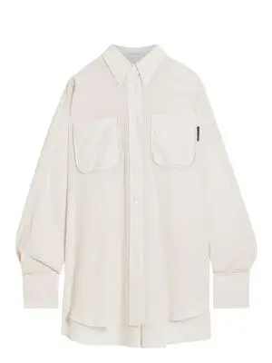 Brunello Cucinelli Bead-embellished Silk Crepe De Chine Shirt - Ivory