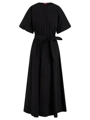 Altuzarra Belted Cotton-blend Poplin Midi Dress - Black