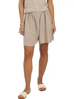 OYUN Wide Leg Linen Shorts - Oat