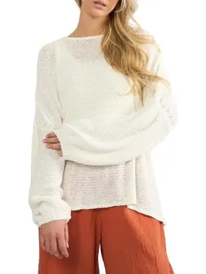 VIENS AVEC MOI Relaxed Fit Sweater Cream