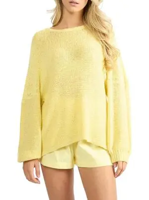 VIENS AVEC MOI Relaxed Fit Sweater - Yellow