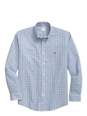 Brooks Brothers Regular Fit Check Plaid Cotton Button-down Oxford Shirt - Blue Multi