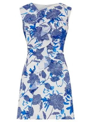 MILLY Novella Floral Mini Dress - Blue