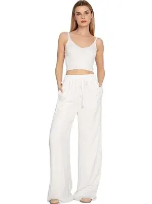 BELLE & BLOOM Wide Leg Pant - White
