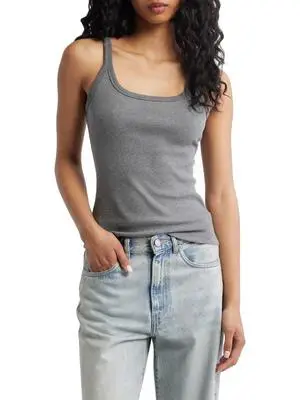 Topshop Ribbed Camisole - Charcoal