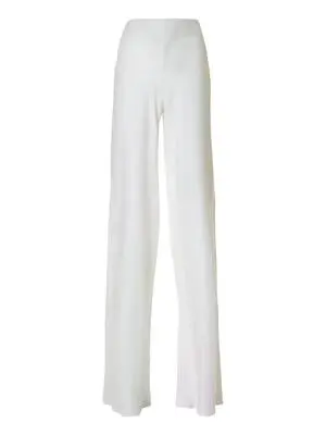Alberta Ferretti Linen High-waisted Trousers - White