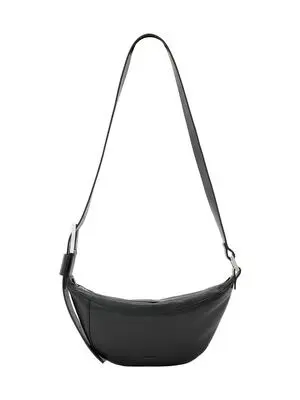 ALLSAINTS Luna Slouchy Leather Crossbody Bag - Black/silver