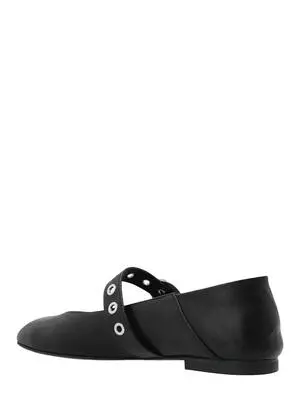 STUART WEITZMAN Leather Ballerinas - Black