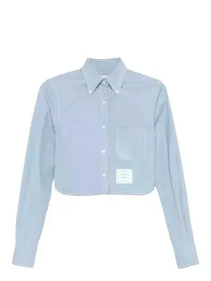 Thom Browne Cropped Denim Shirt - Blue