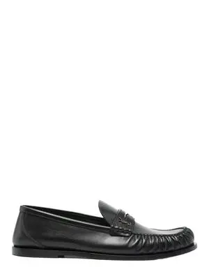 Saint Laurent Leather Loafers Black