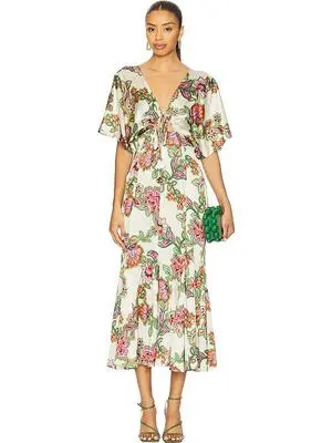 Misa Irena Midi Dress - Floral Lattice