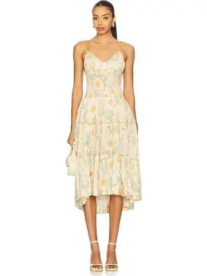 Free People Adriel Midi Dress - Ivory Combo