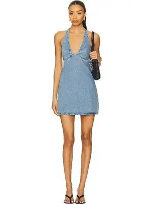 Free People Trevi Denim Mini Dress - Celestial Blue