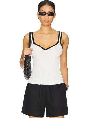 ELODIE THE LABEL Shay Tank Top - White & Black
