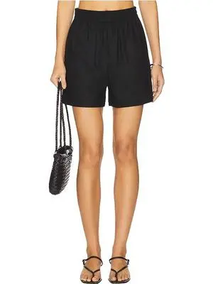 ELODIE THE LABEL Linen Cercei Shorts - Black