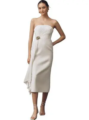 Acler Whitnell Strapless Column Midi Dress - Ivory