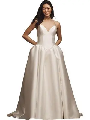 Jenny Yoo Mikado Basque-waist Ball-skirt Wedding Gown - Ivory