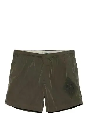 C.P. COMPANY Logo-embroidered Swim Shorts - Green