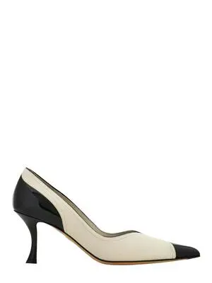 FERRAGAMO 70mm Leather Pumps - White