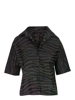 PETER COHEN Zebra-print Shirt - Brown