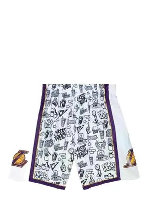 Mitchell & Ness La Lakers 2009 Doodle Swingman Shorts - White