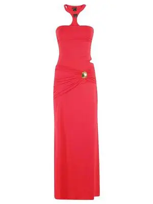 Federica Tosi Sleeveless Halterneck Dress - Red