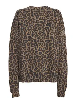 ANINE BING Miles Leopard Print Sweatshirt - Brown