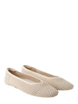 Vivaia Square-toe V-cut Flats - Almond Mesh