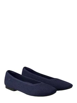 Vivaia Square-toe V-cut Flats - Navy