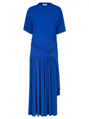 FERRAGAMO Gathered-waist Maxi Dress - Blue