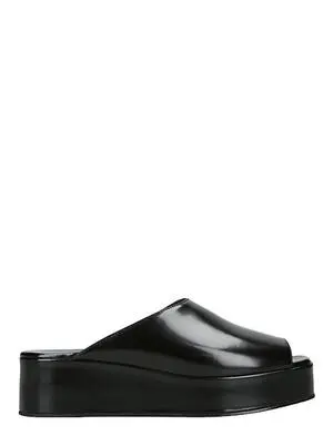 THE ROW Emi Leather Flatform Sandals - Black