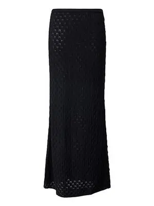 AWAY THAT DAY St Lucia Crochet Knitted Maxi Skirt - Black