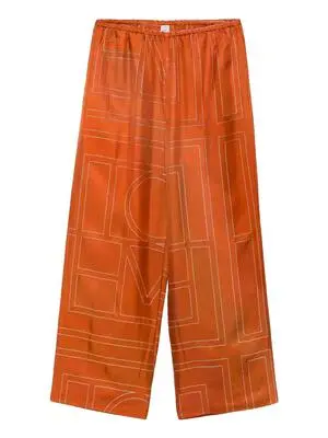 TOTEME Monogram Silk Trousers - Terracotta 161