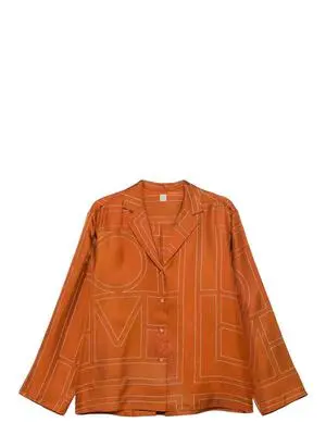 TOTÊME Monogram-Pattern Silk Shirt
