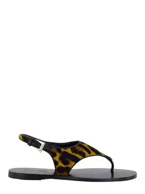 Paris Texas Leopard-print Flat Sandals - Brown