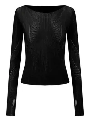 OUDE WAAG Boat-neck Pullover Sweater - Black