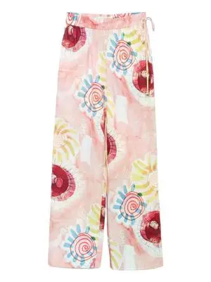 Scotch & Soda Graphic-print Flared Trousers - Pink