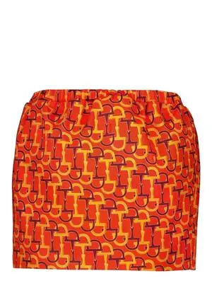 Gucci Horsebit-print Skirt - Orange