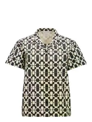 Moncler Geometric-print Cotton Shirt - Black